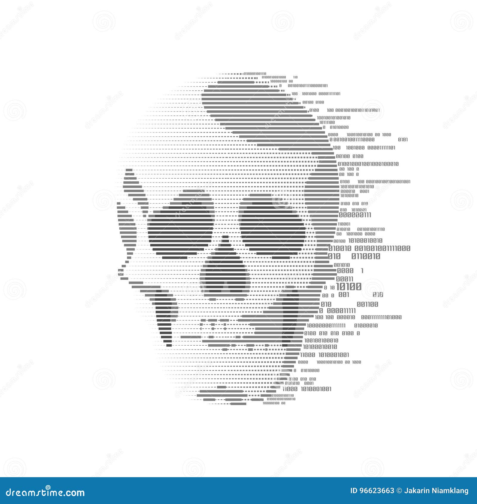 Digital Skull stock vector. Illustration of binary, computer - 96623663