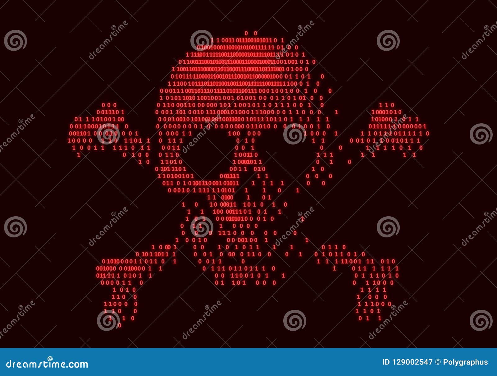 Digital Skull and Crossbones on Binary Code Stock Vector - Illustration ... Digital Skull and Crossbones on Binary Code Stock Vector - Illustration ...