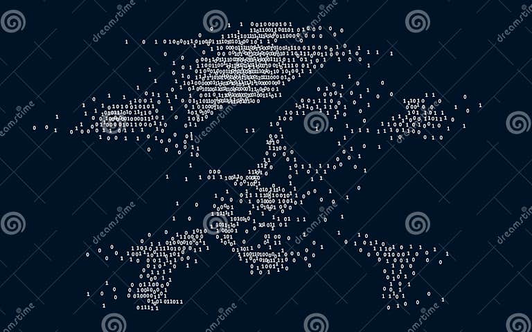 Digital Skull and Crossbones on Binary Code Stock Vector - Illustration ... Digital Skull and Crossbones on Binary Code Stock Vector - Illustration ...