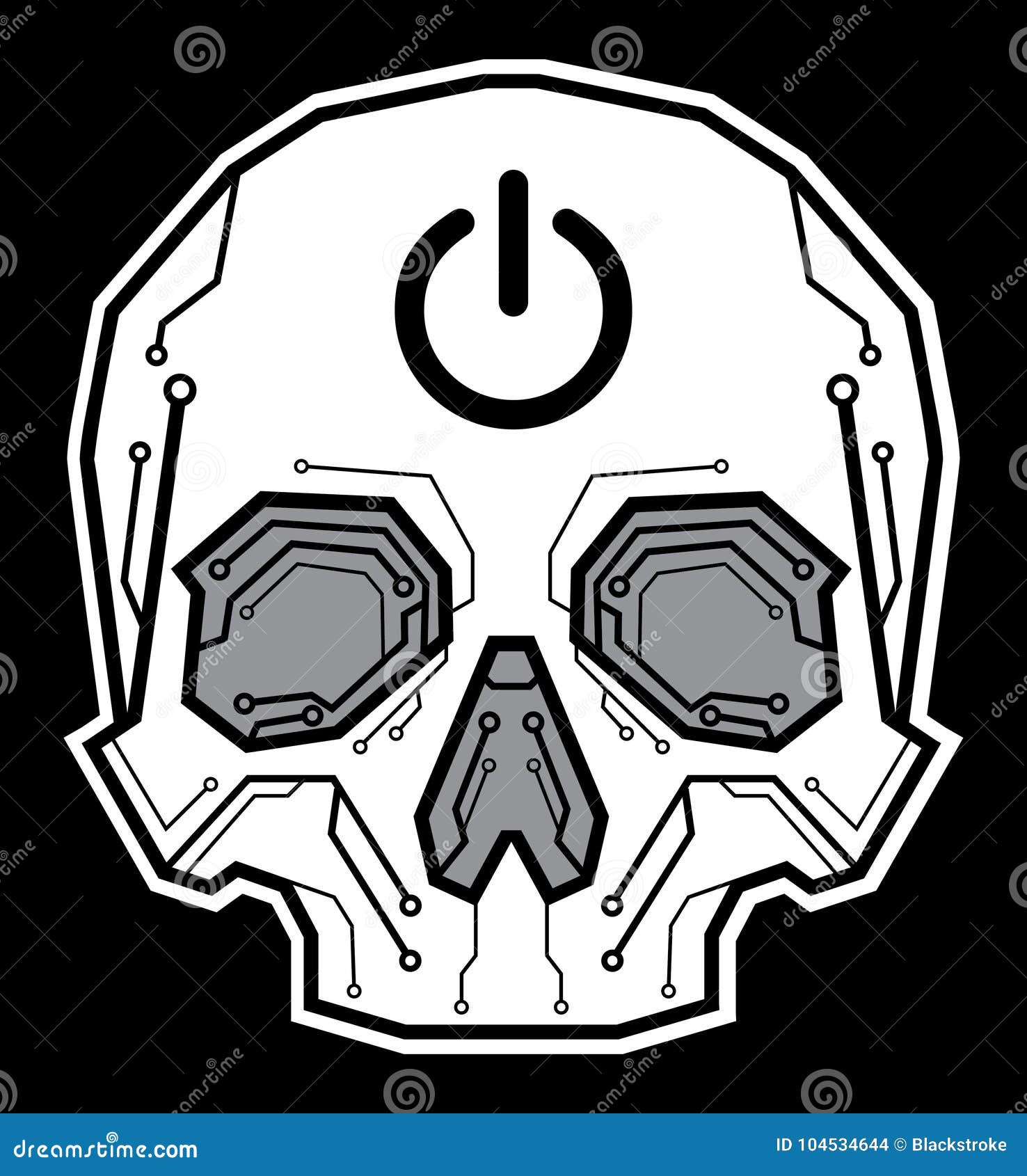 Digital skull illustration stock illustration. Illustration of skull ...
