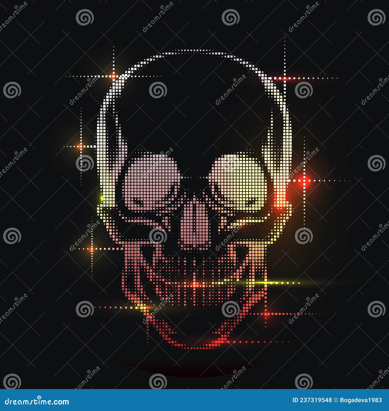 Digital Skull Illustration stock illustration. Illustration of human ...