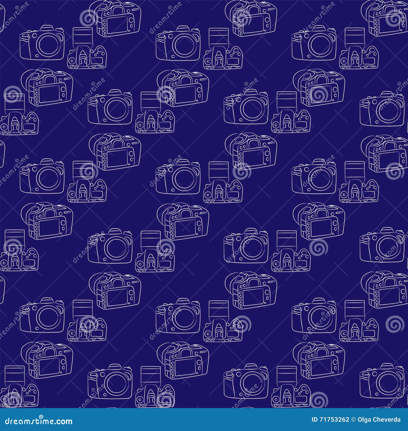 Digital SLR Camera on a Dark Blue Background Stock Vector ...