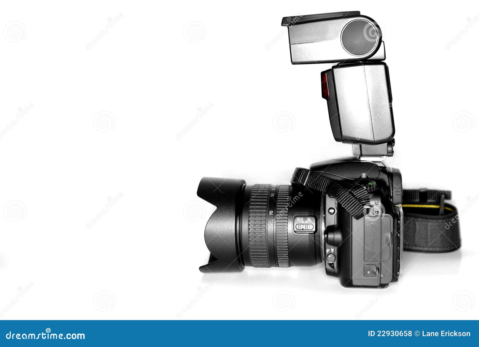 Digital SLR Camera with Flash Stock Photo - Image of visualize ...
