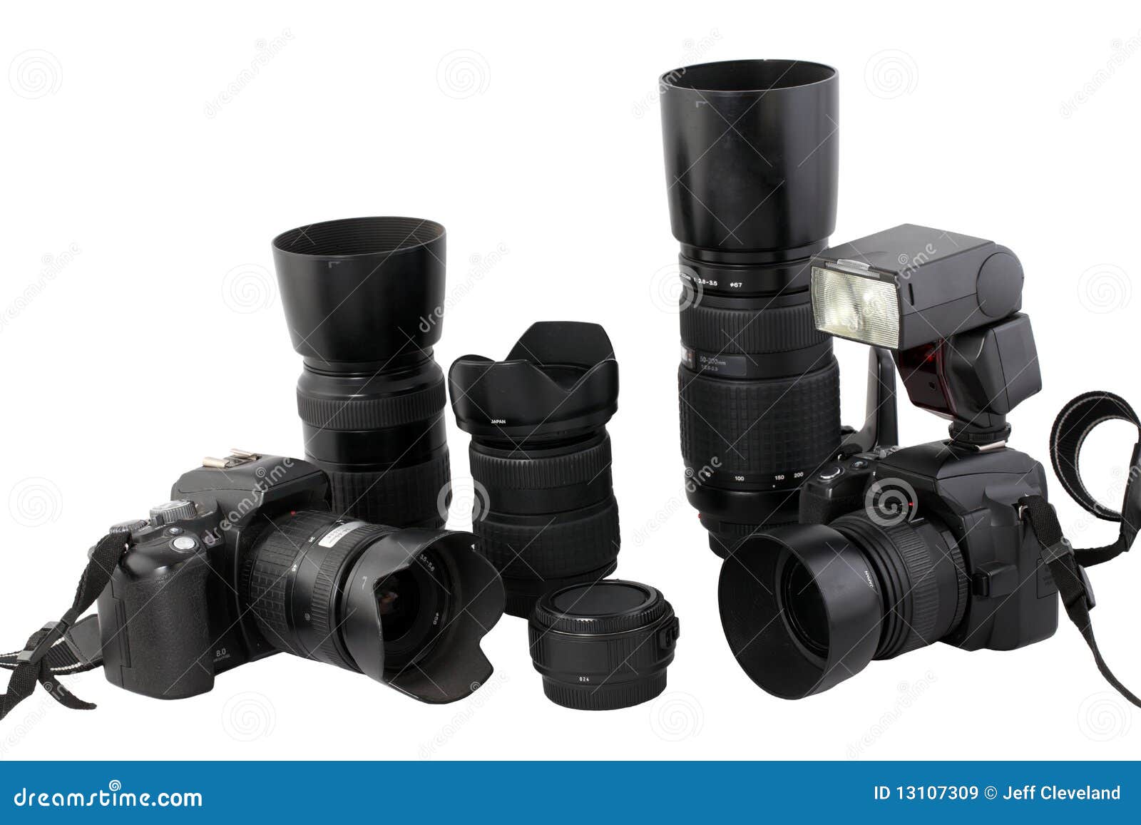 Digital SLR Camera System Lens Flash Bodies Stock Image - Image of ...