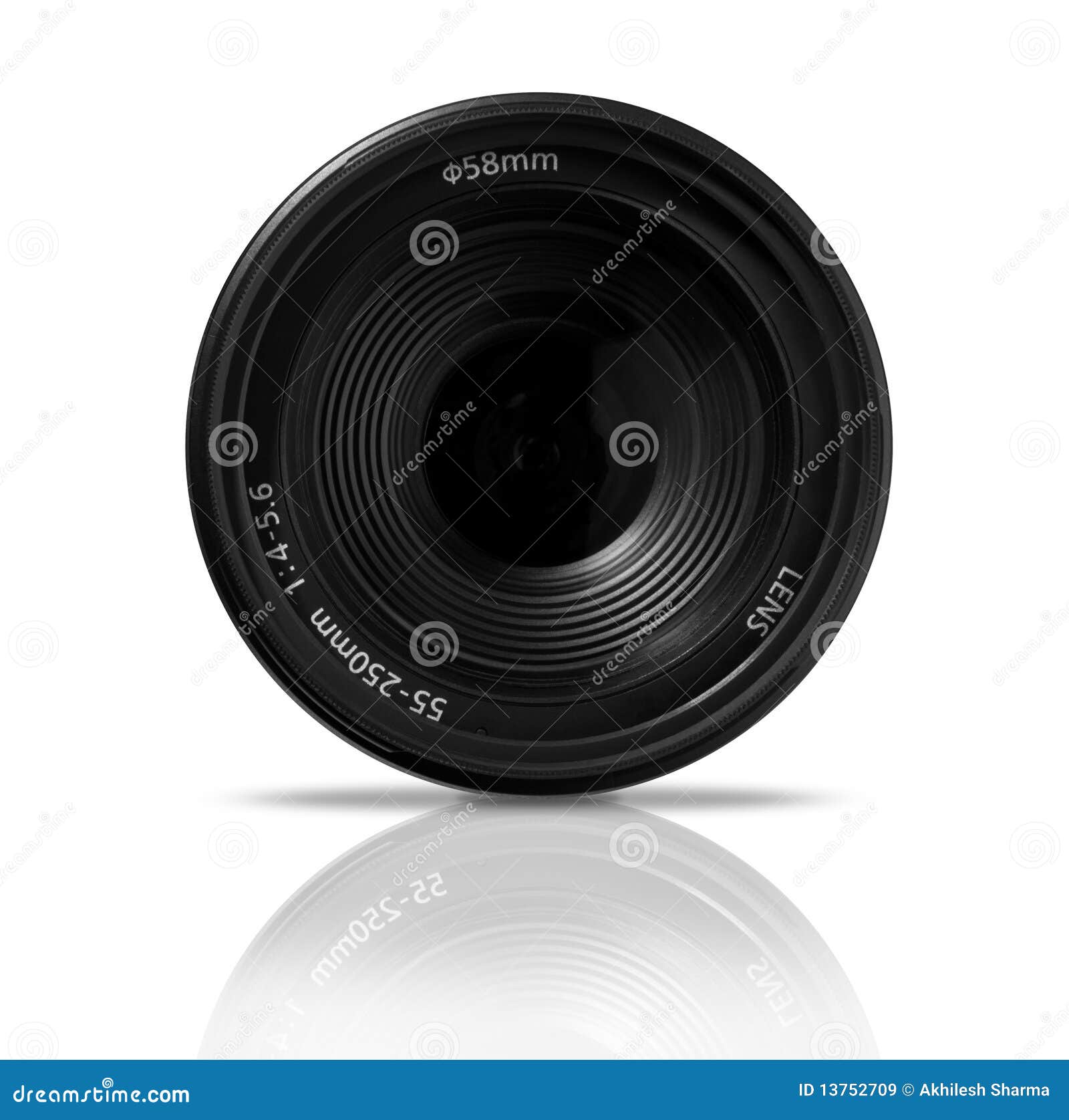 Digital SLR Zoom Lens, Front View Stock Illustration - Illustration of ...