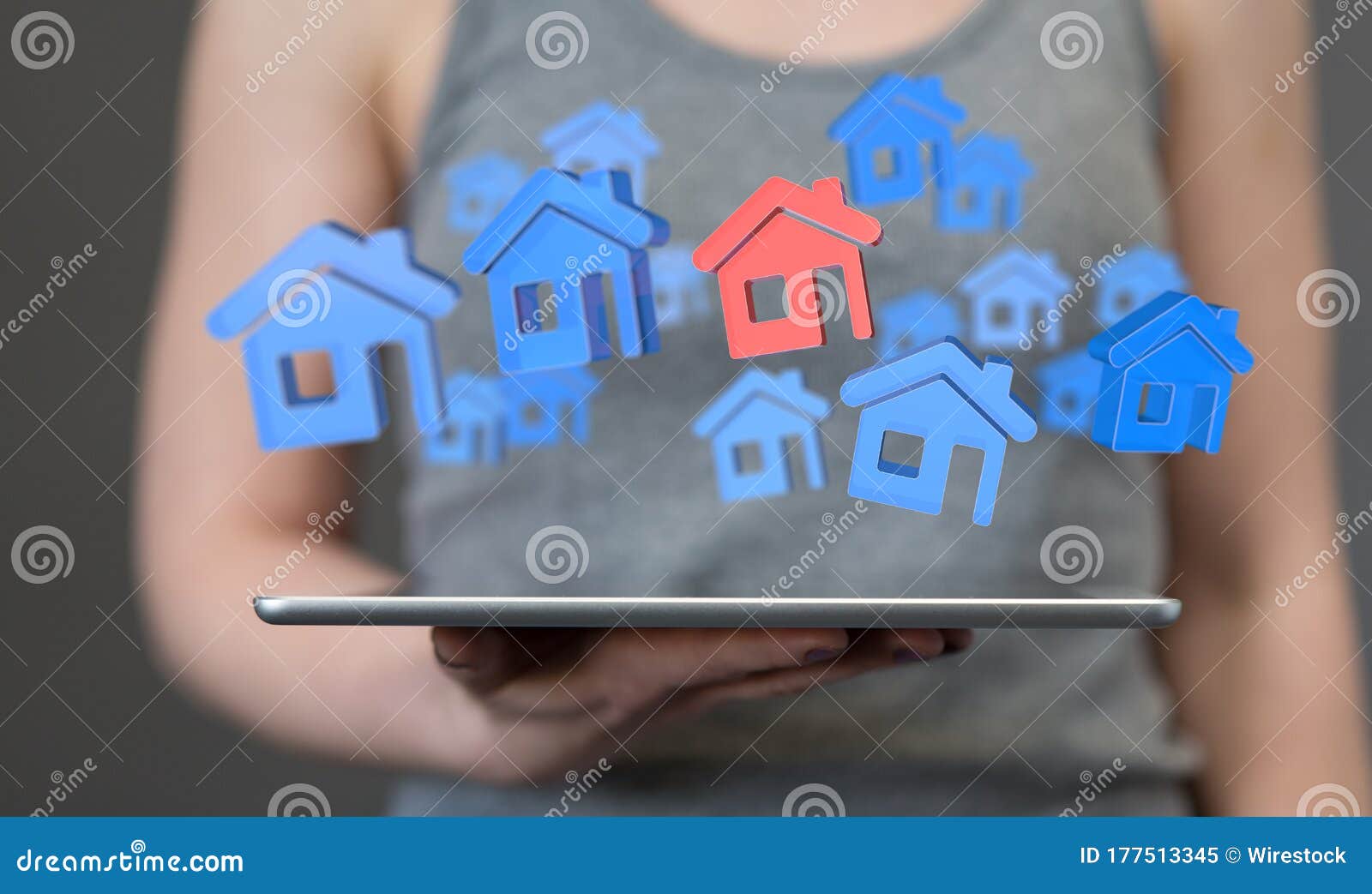 A Digital Small House with a Roof Concept Stock Image - Image of ...