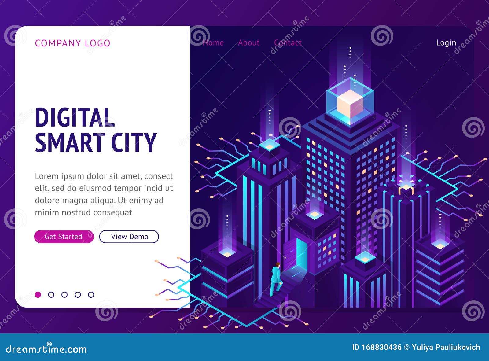 Digital Smart City Isometric Landing Page Banner Stock Vector ... Digital Smart City Isometric Landing Page Banner Stock Vector ...