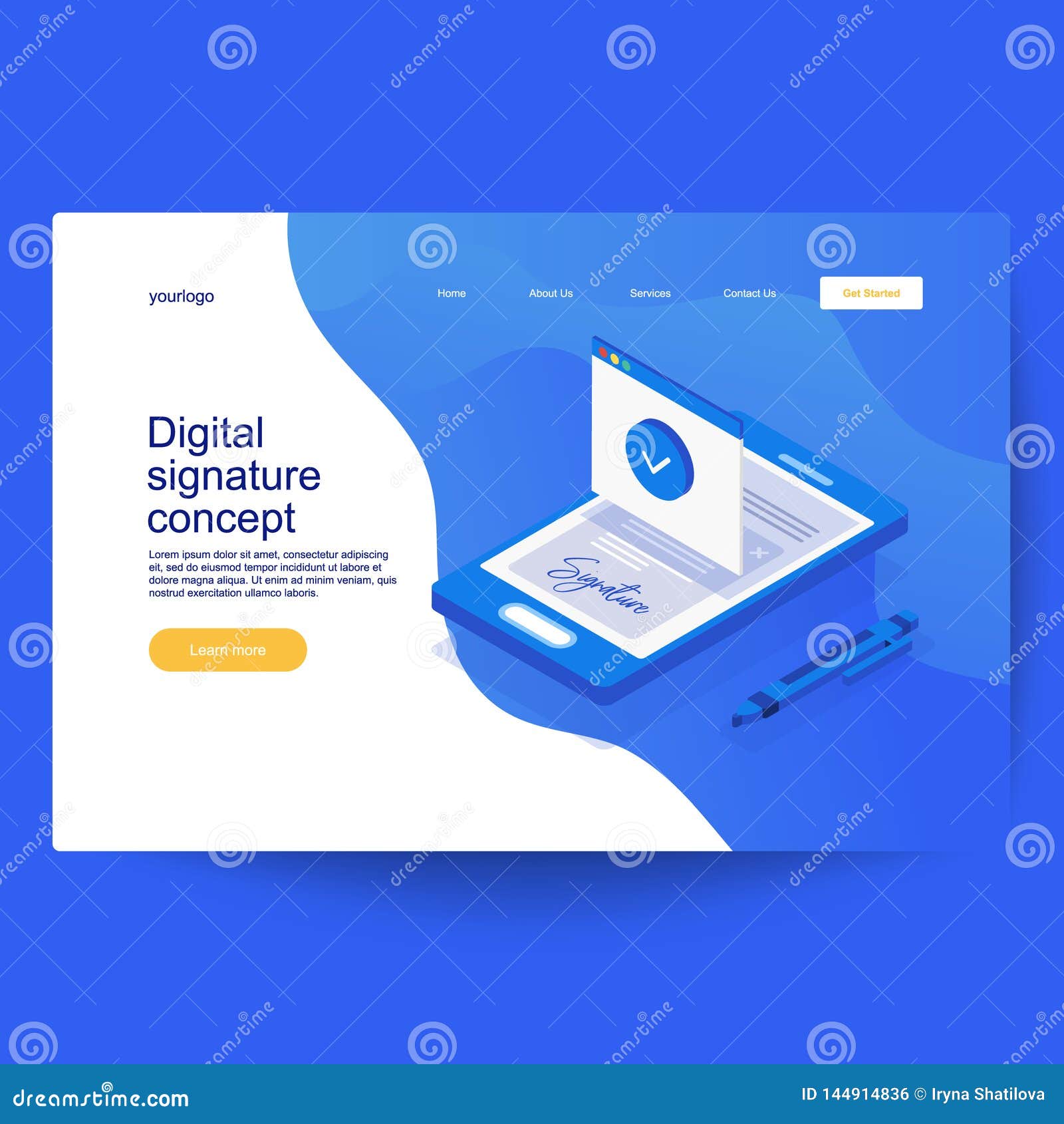 Digital Smart Contract Isometric Composition Stock Illustration ...