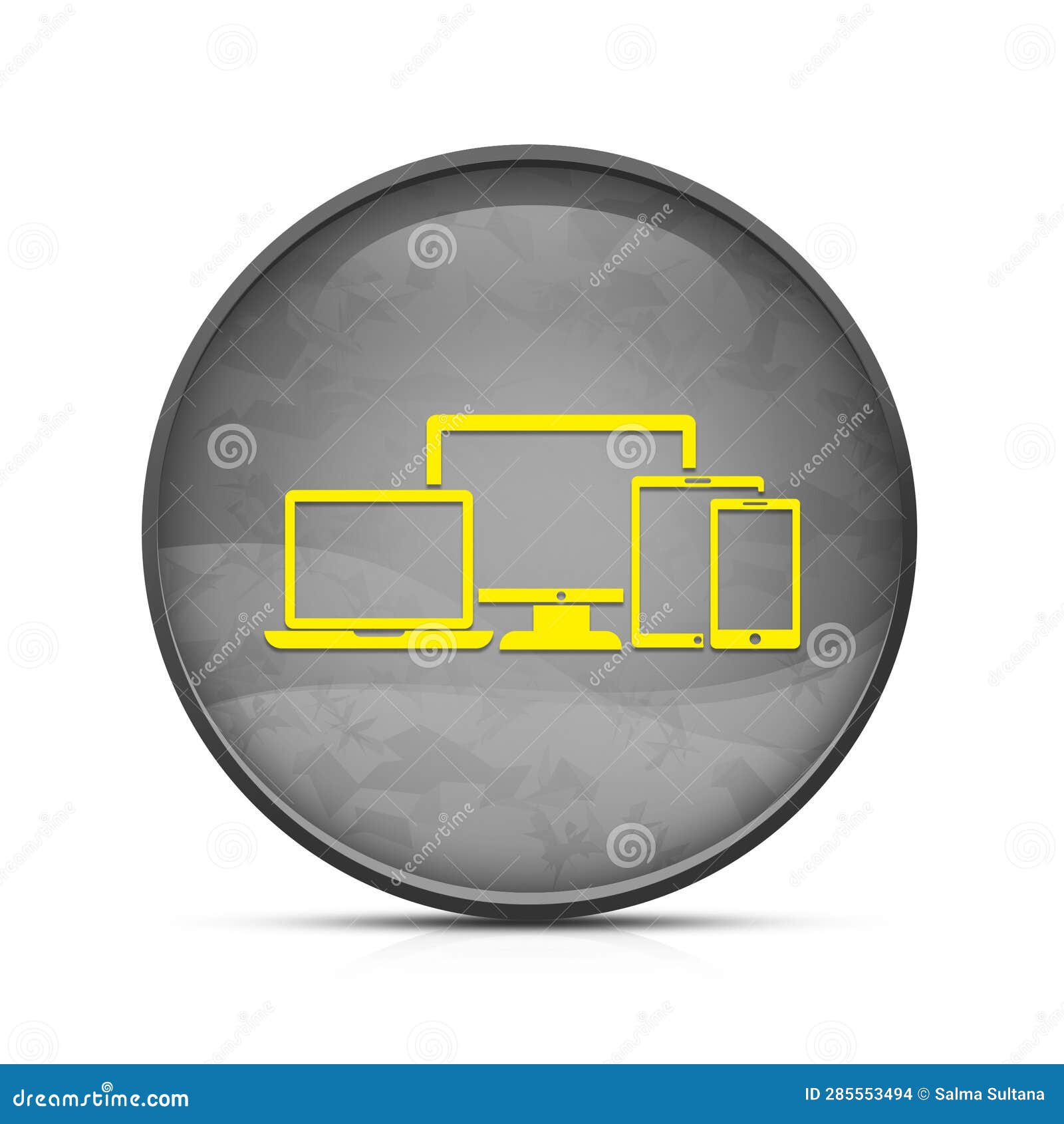 Digital Smart Devices Icon on Classy Splash Black Round Button ...