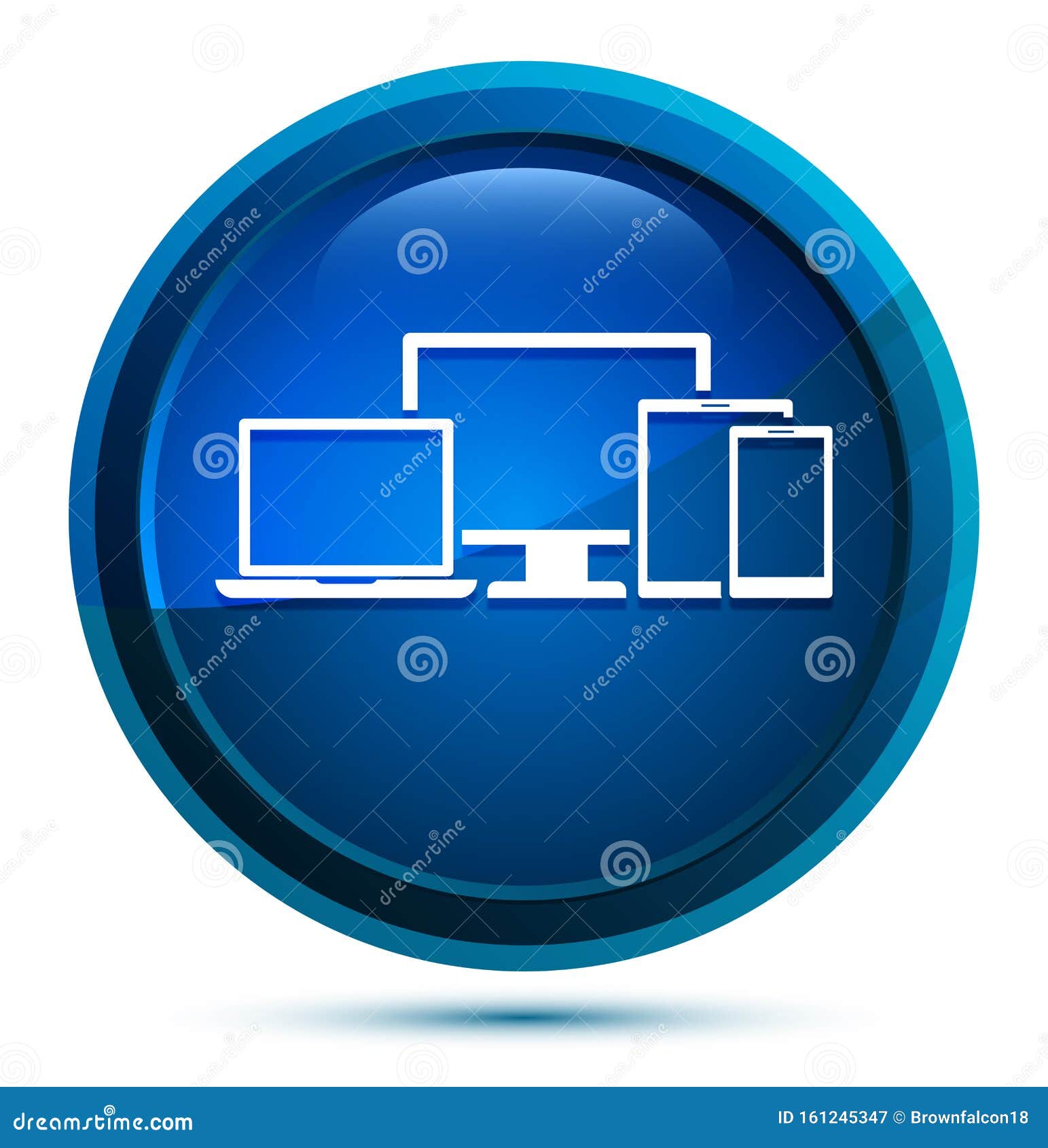 Digital Smart Devices Icon Elegant Blue Round Button Illustration Stock ...