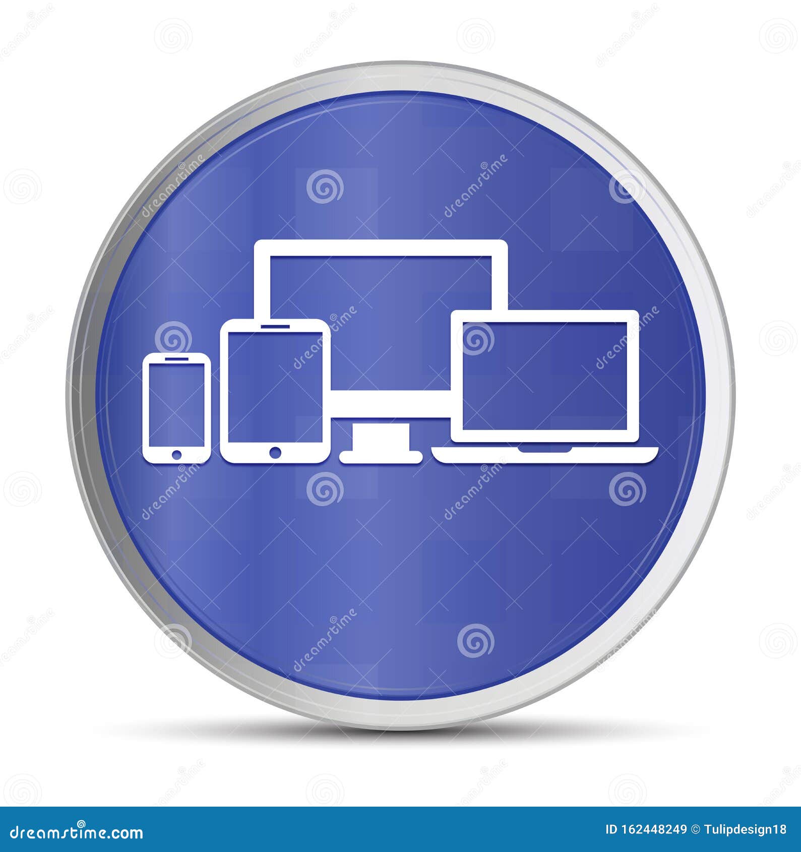 Digital Smart Devices Icon Prime Blue Round Button Vector Illustration ...