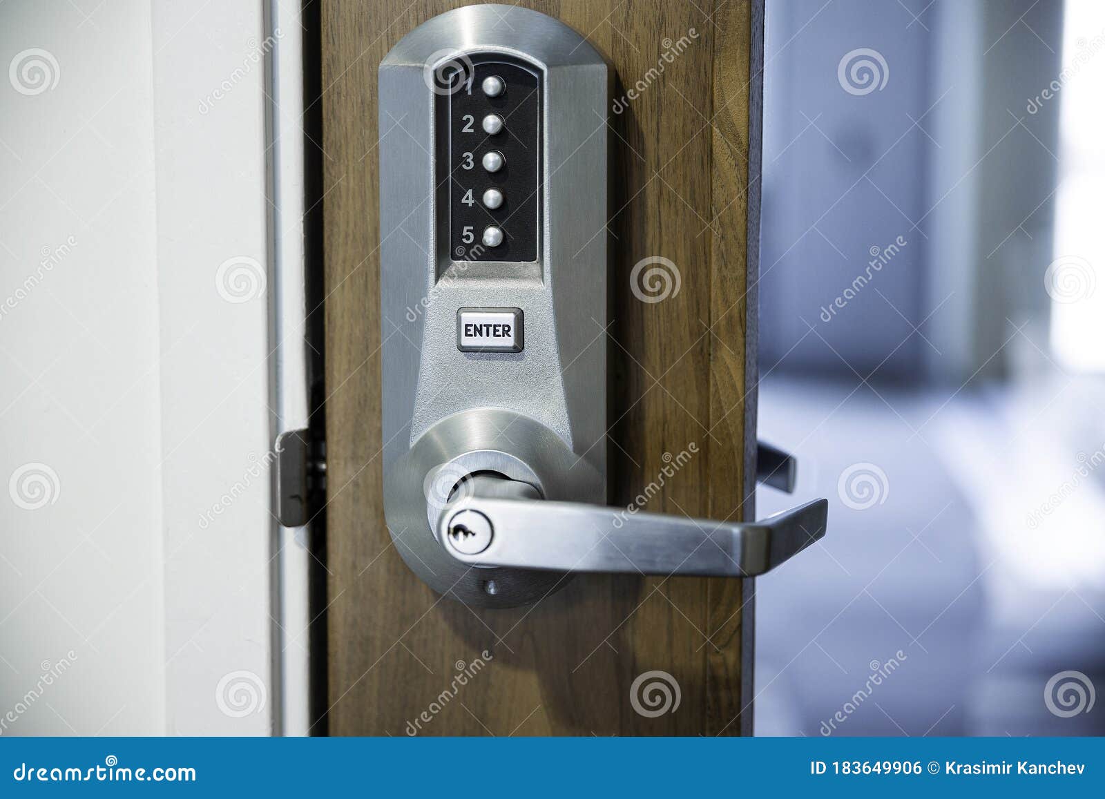 Digital Smart Door Lock Security System with a Password, Close Up on ...