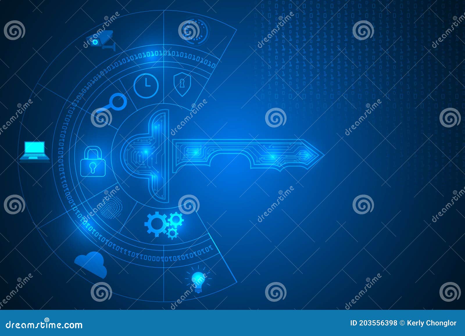 Digital Smart Security and Protection Technology Abstract Background ...