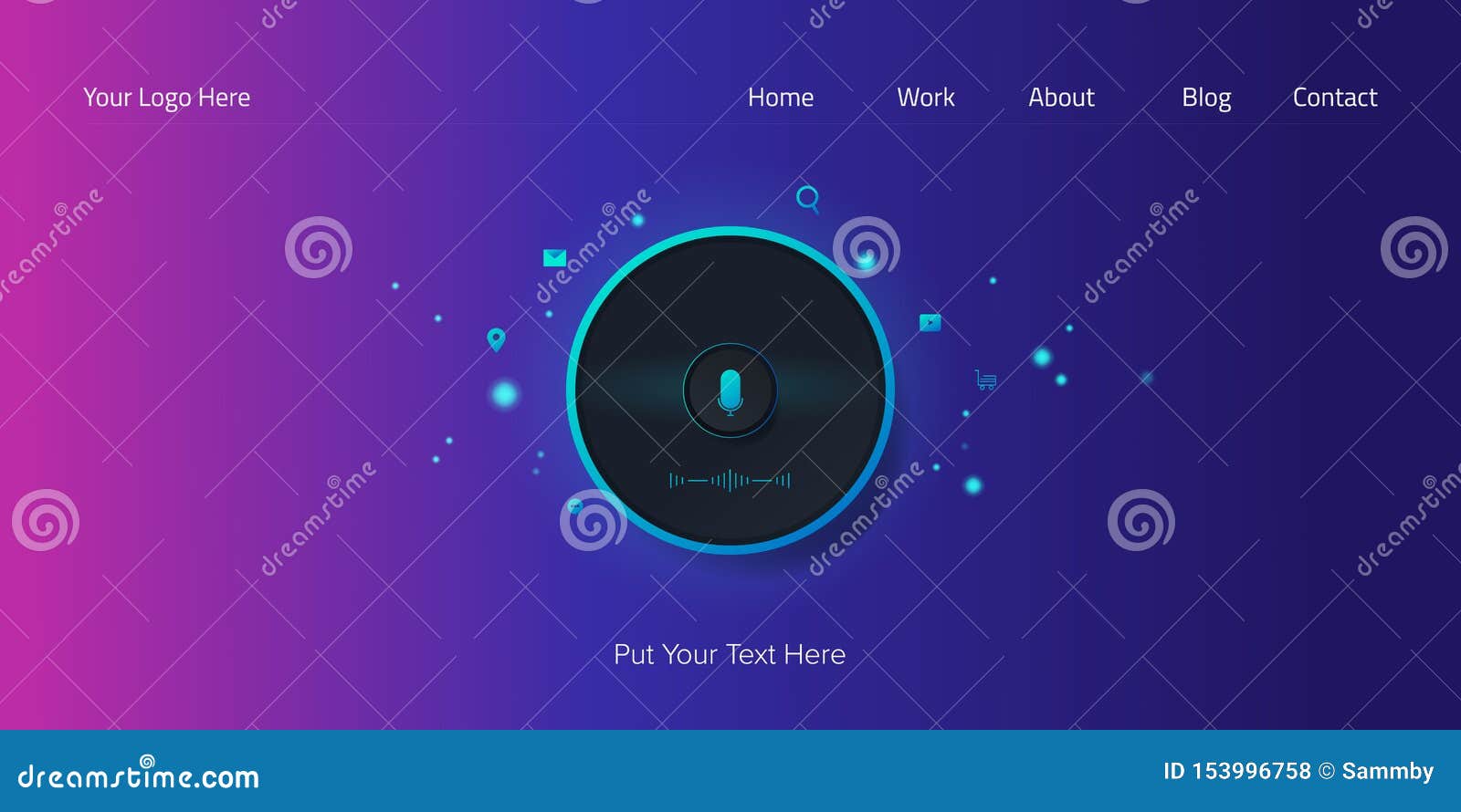 Digital Smart Speaking, Voice Assistant Activated, Digital Home Adviser ...