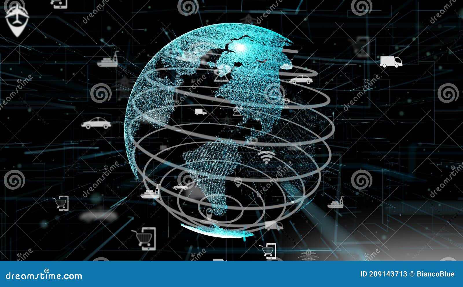 Digital Smart Transport Technology Abstract Stock Illustration ...