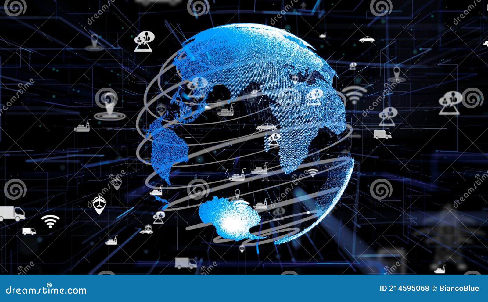 Digital Smart Transport Technology Abstract Stock Illustration ...