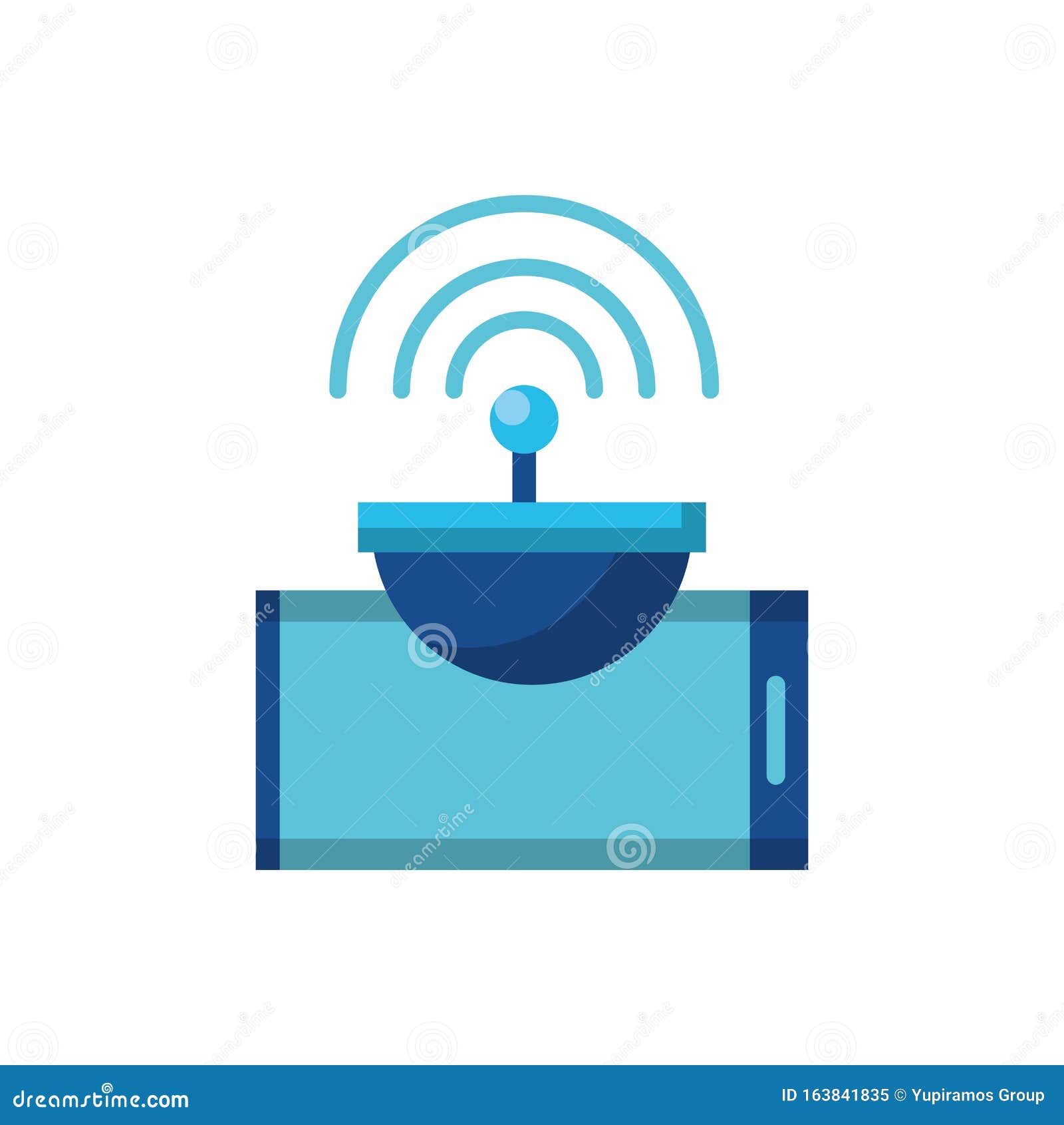 Digital Smartphone and Antenna Icon Flat Design Stock Vector ...