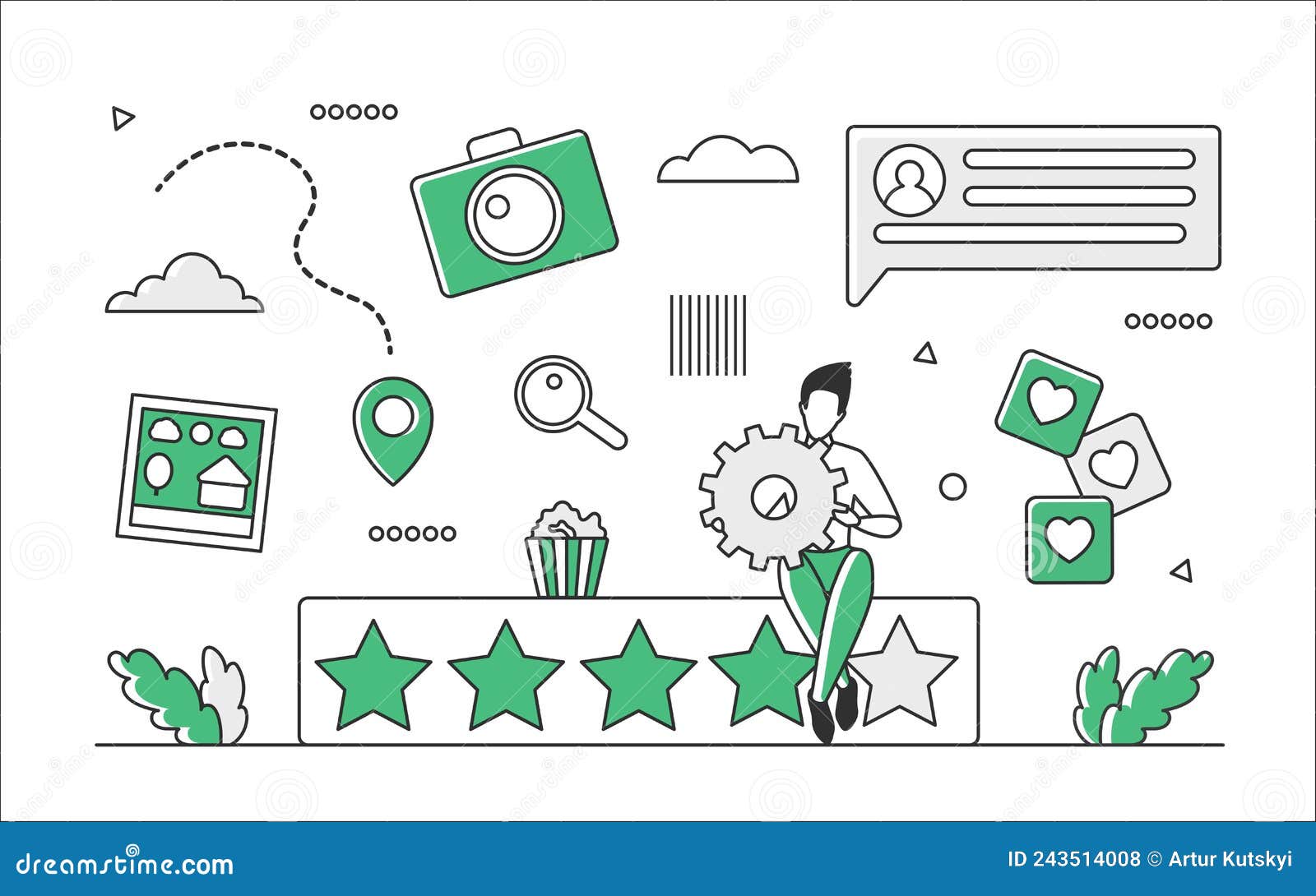 Digital Social Media Content Rating Stock Vector - Illustration of ...