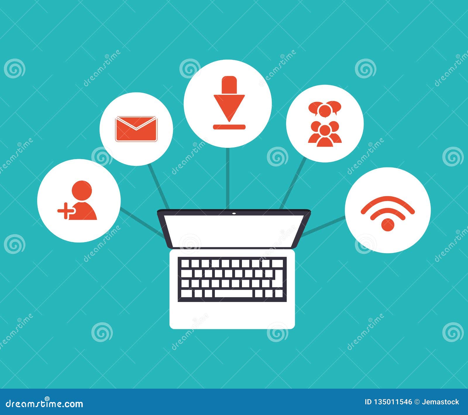 Digital Social Network Communication Related Icons Image Stock Vector ...