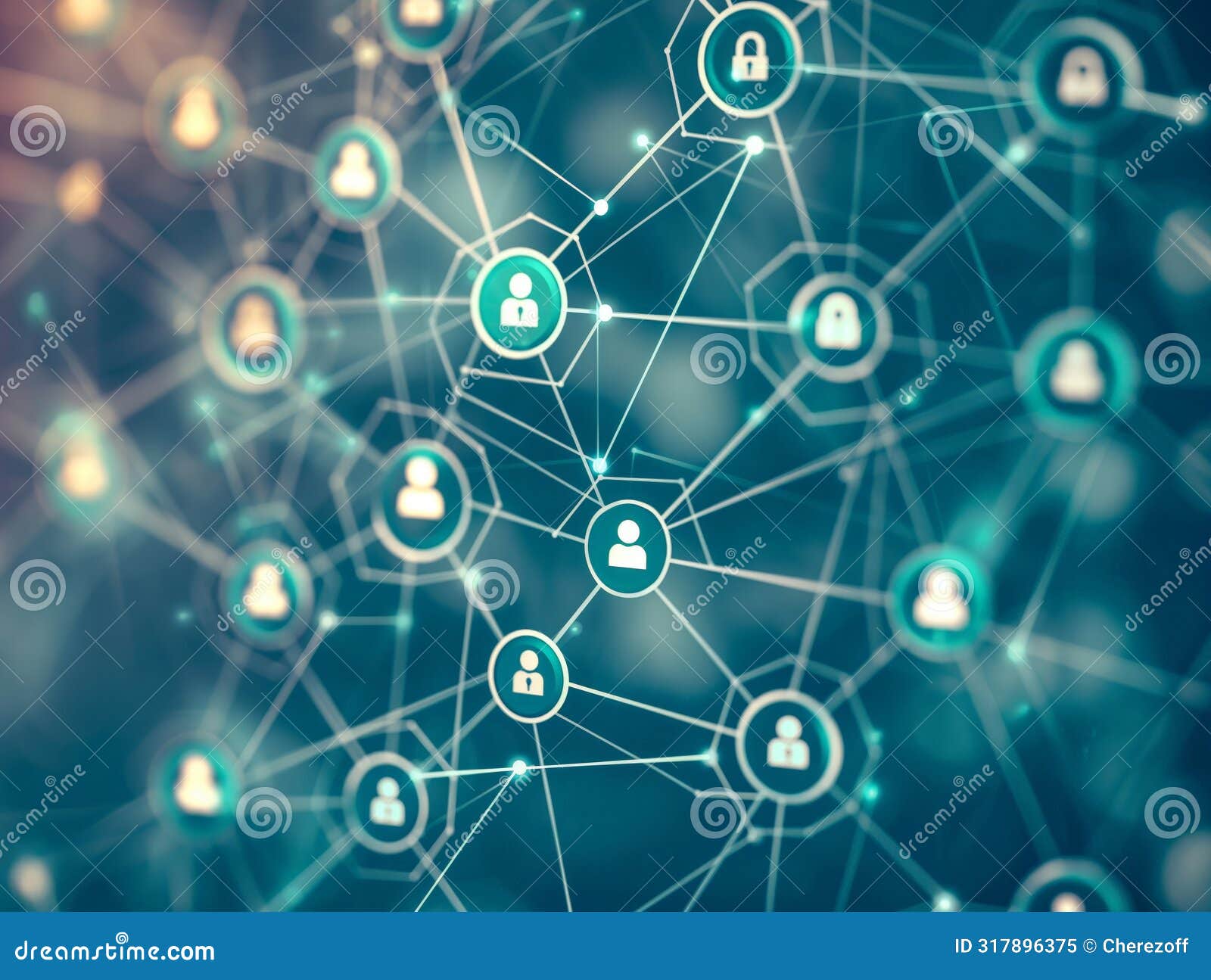 Digital Social Network Connectivity Stock Image - Image of connections ...