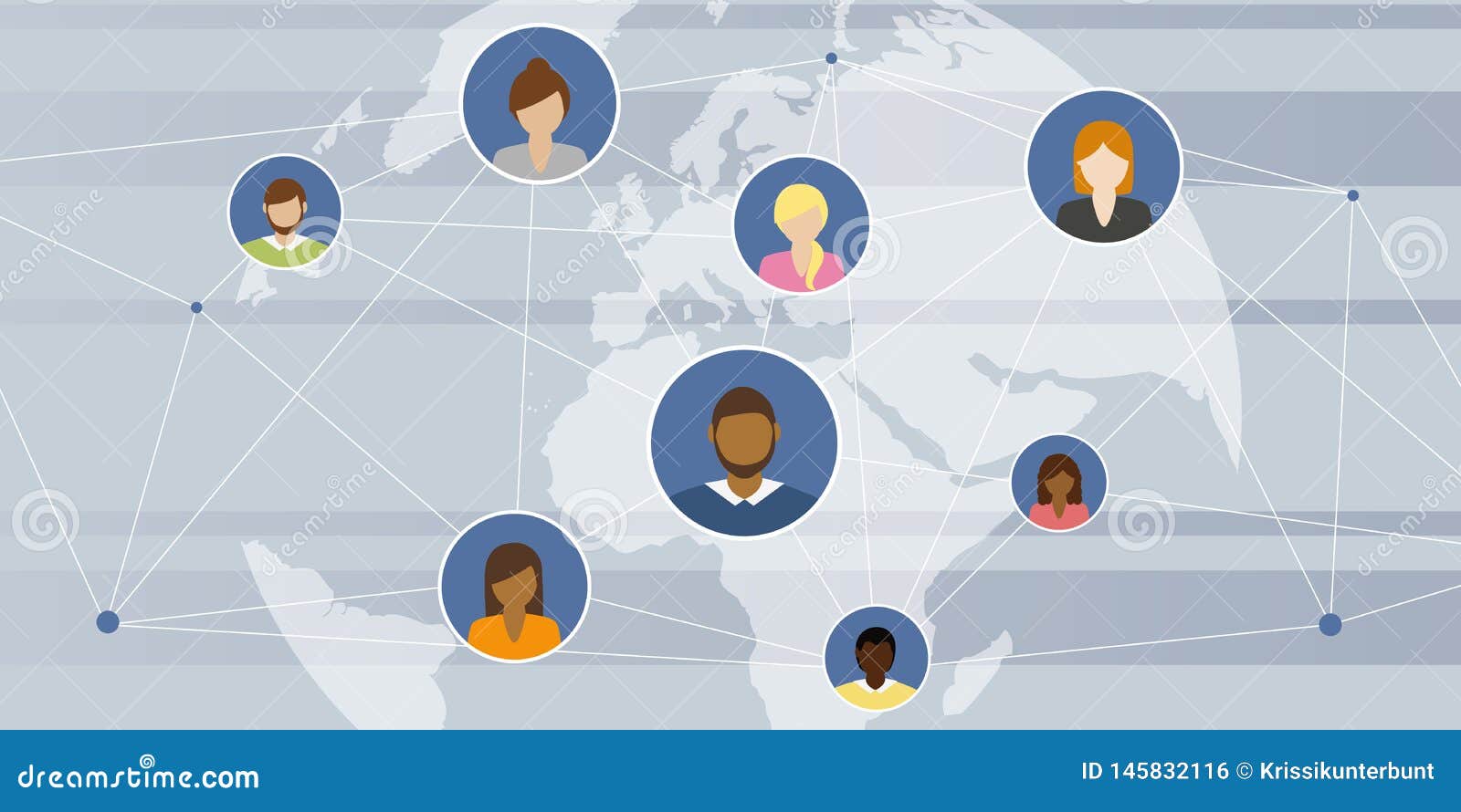 Digital Social Network People Connect the World Stock Vector ...