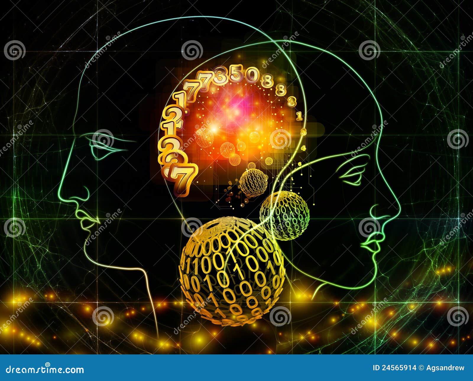 Digital solutions stock illustration. Illustration of green - 24565914