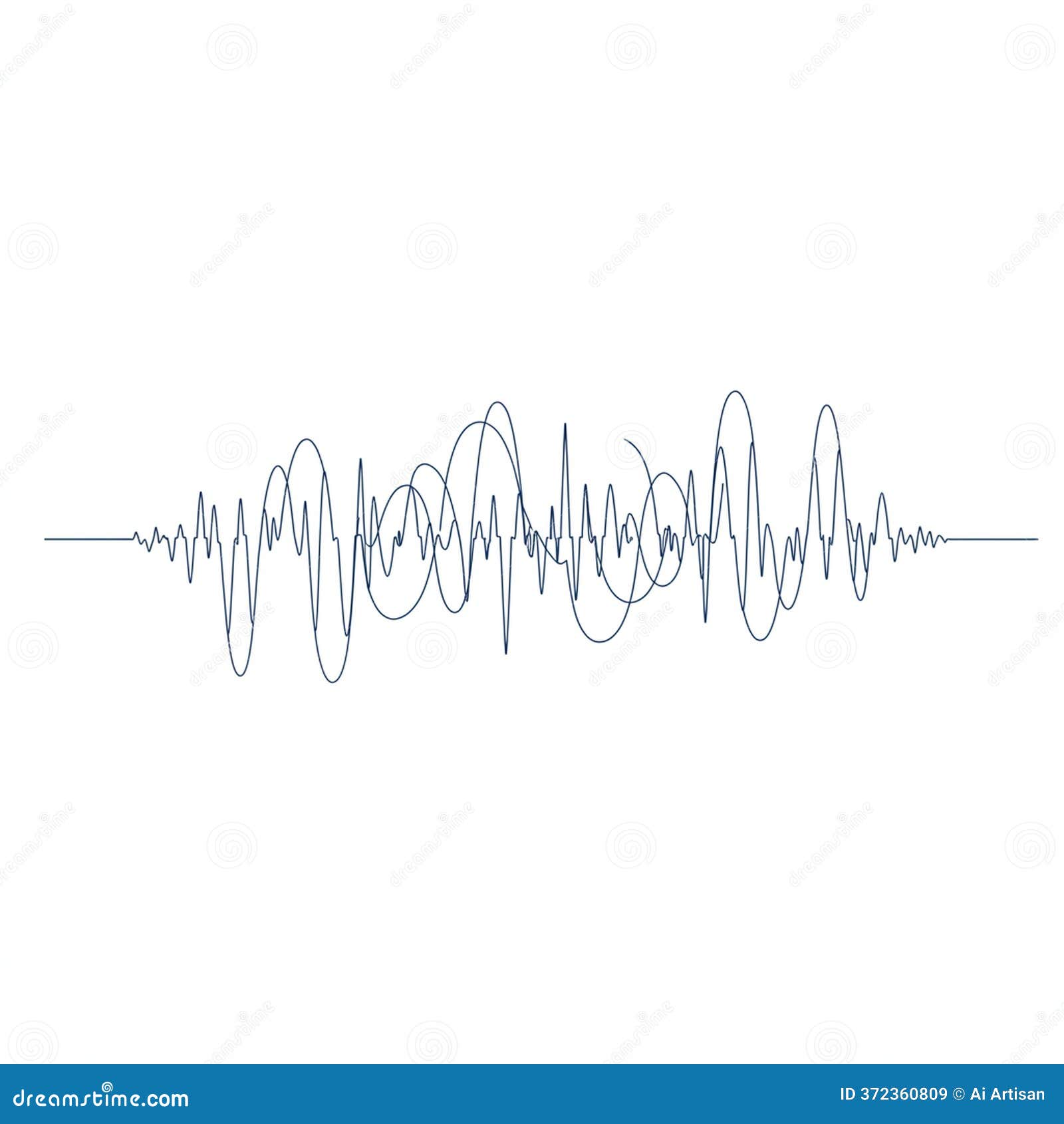 A Digital Sound Wave Pattern Is Displayed On A White Background. The ...
