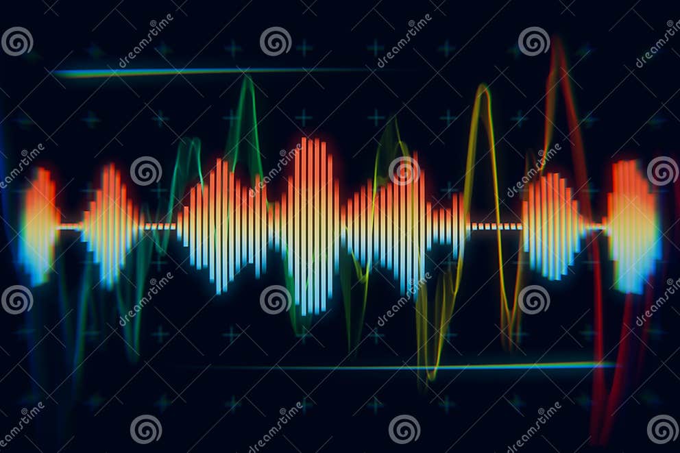 Digital Sound Wave Visualization with Colorful Waveform Stock ...
