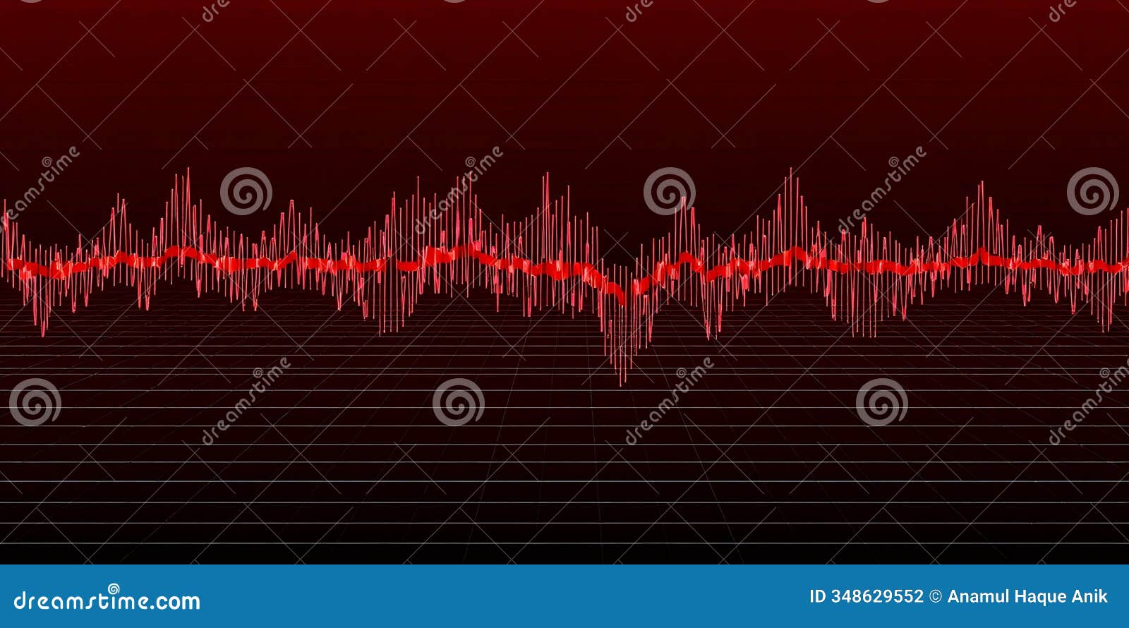 Digital Sound Wave Visualization with Red and Black Gradient for Audio Analysis Stock ...