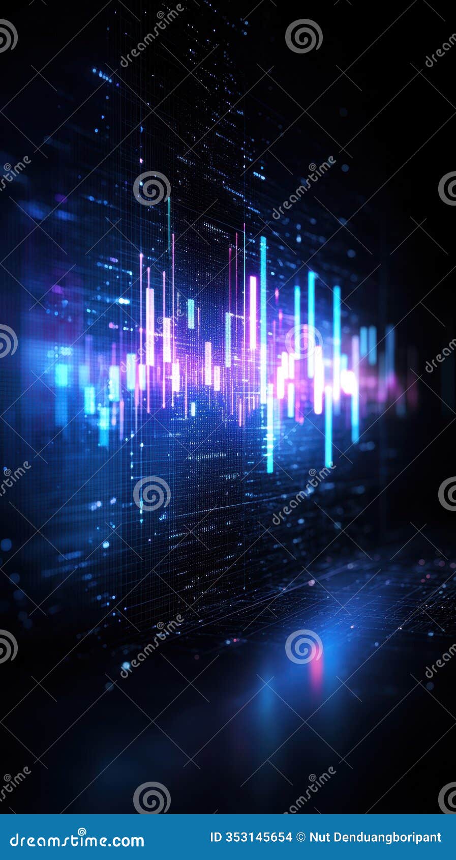 Digital Sound Wave Visualization with Vibrant Colors Stock Illustration ...