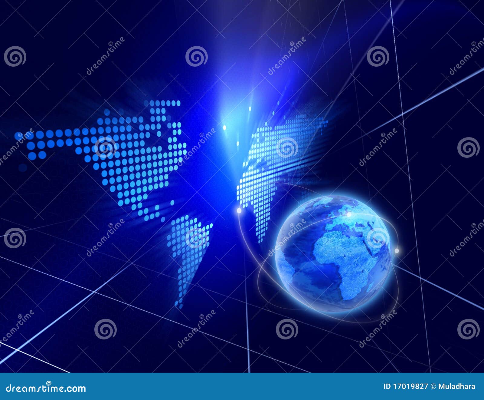 Digital Space - Abstract Blue Digital Background Stock Illustration ...