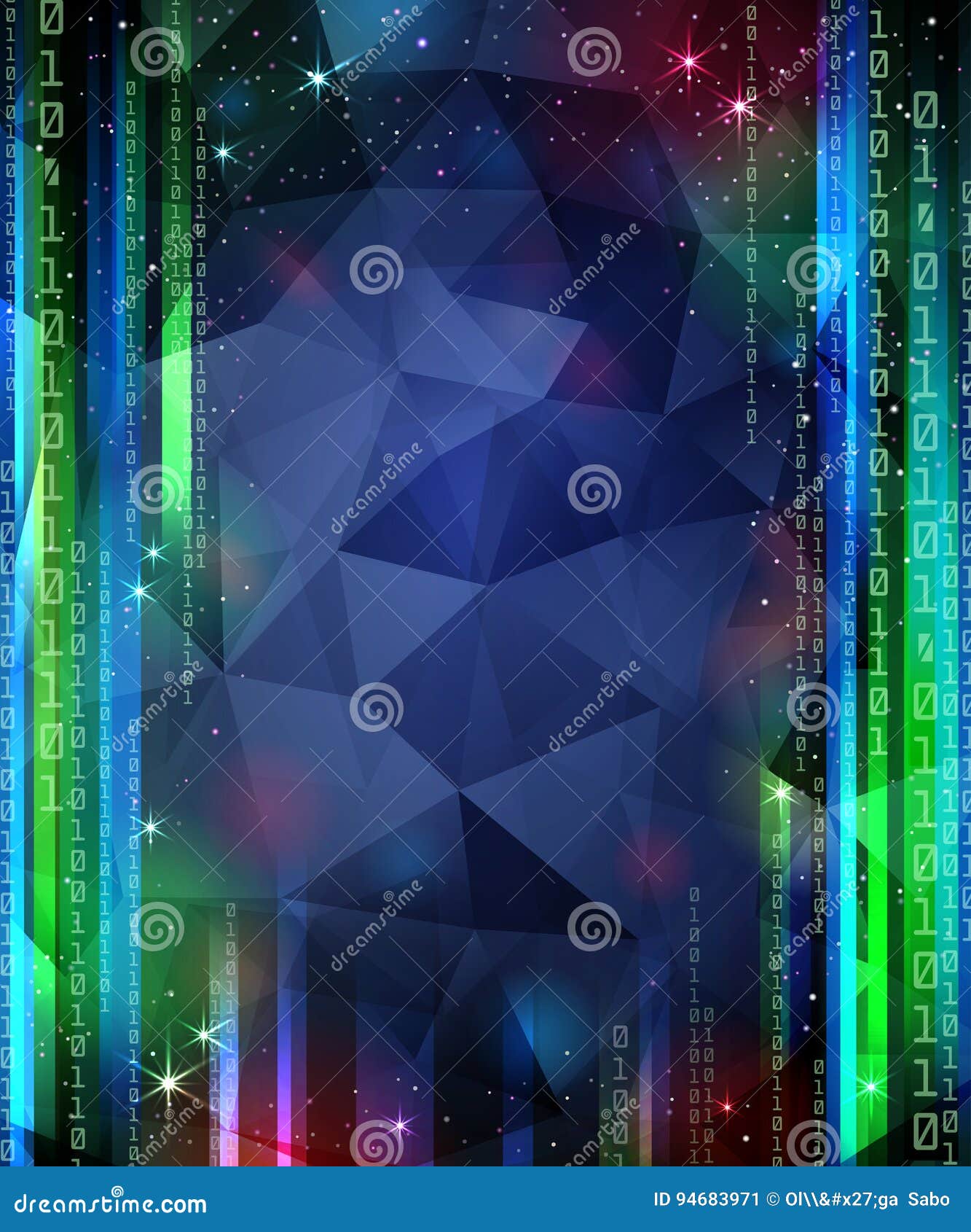 Digital Space. Background with Stars and Numbers. Stock Vector ...