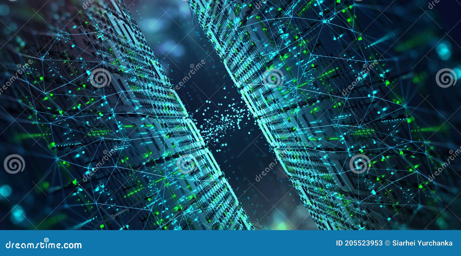 Digital Space. Futuristic Databases and Artificial Intelligence Concept ...