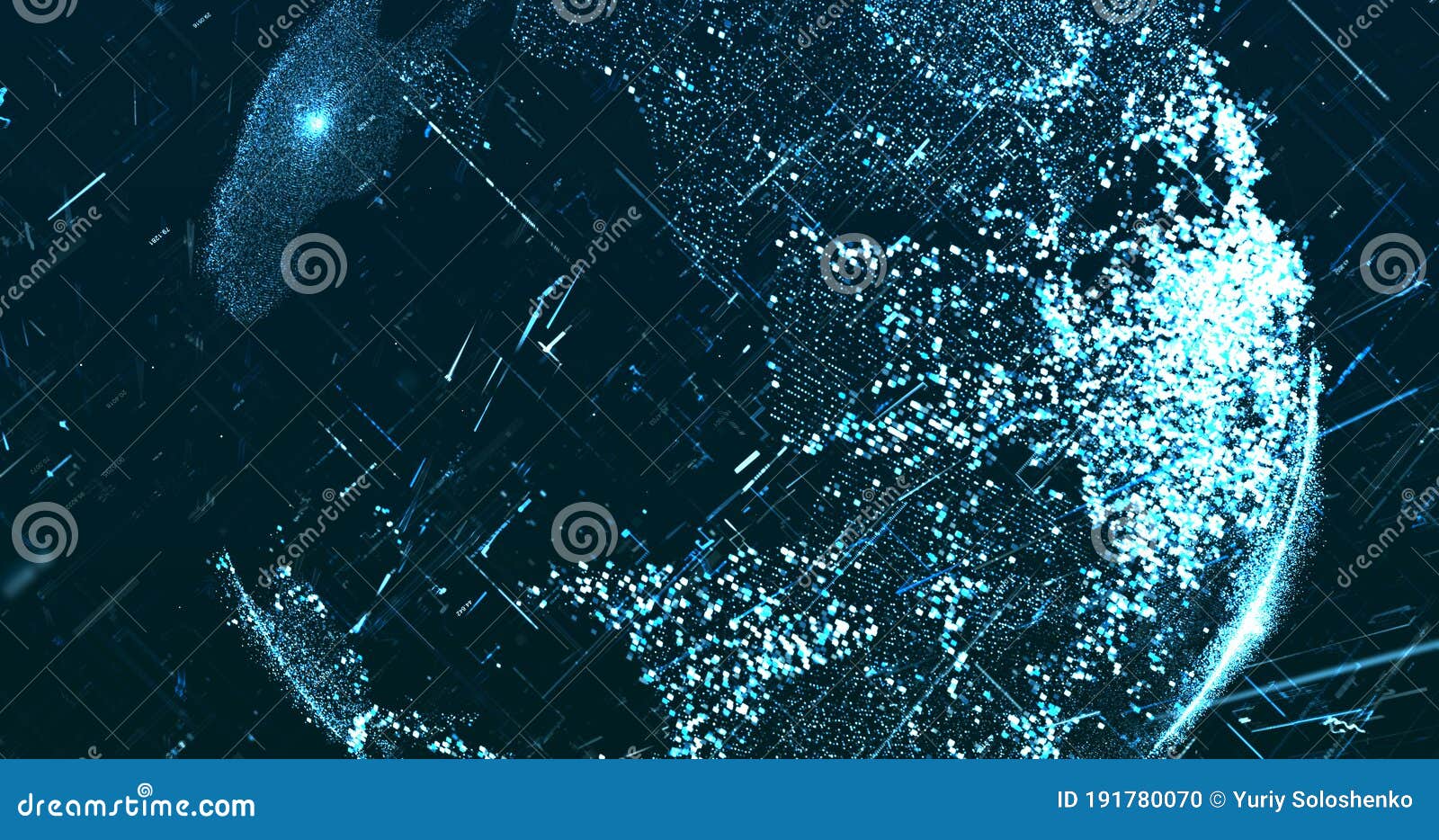 Digital Space World 3d Data Earth Background 3d Rendering Stock ...