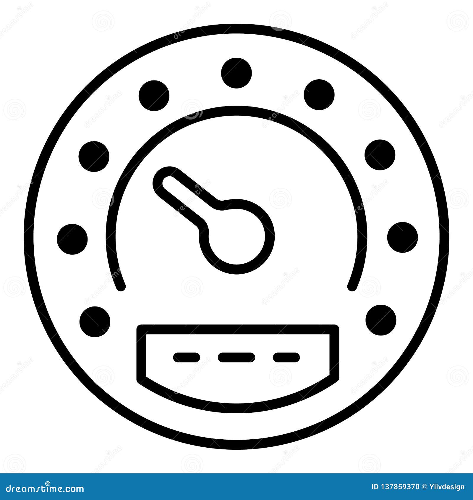 Digital Speedometer Icon, Outline Style Stock Vector - Illustration of ...