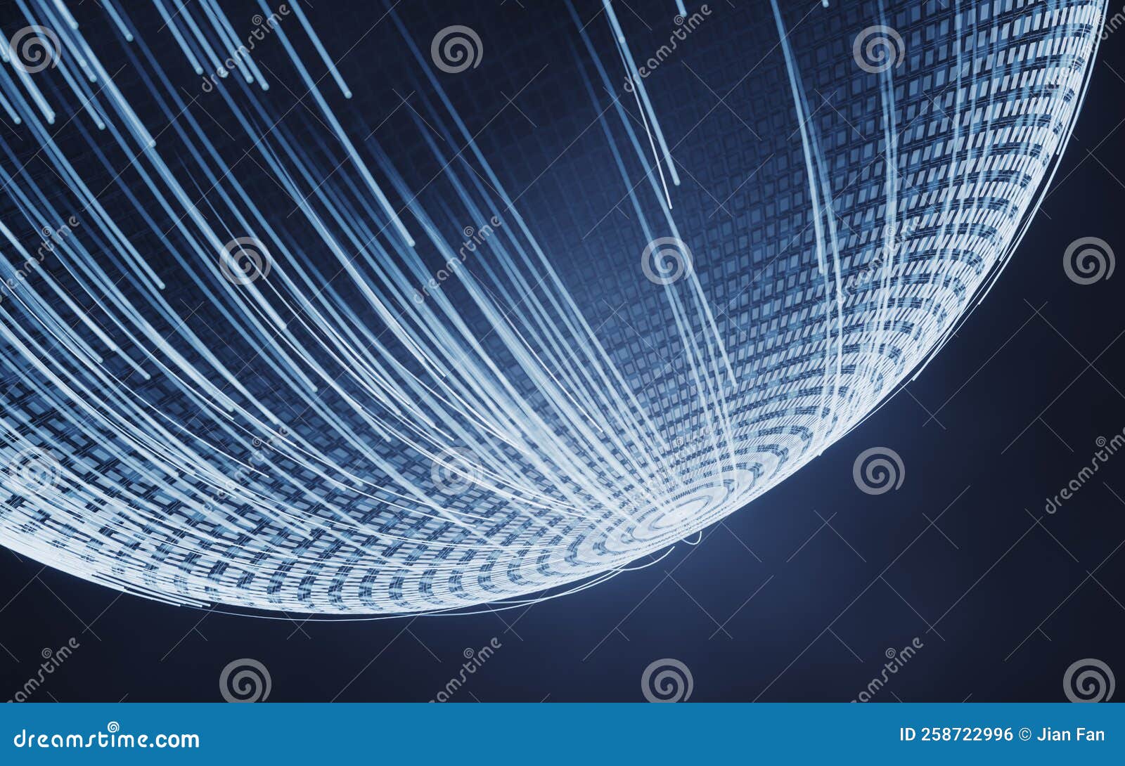 Digital Sphere with Glowing Lines Structure, 3d Rendering Stock ...