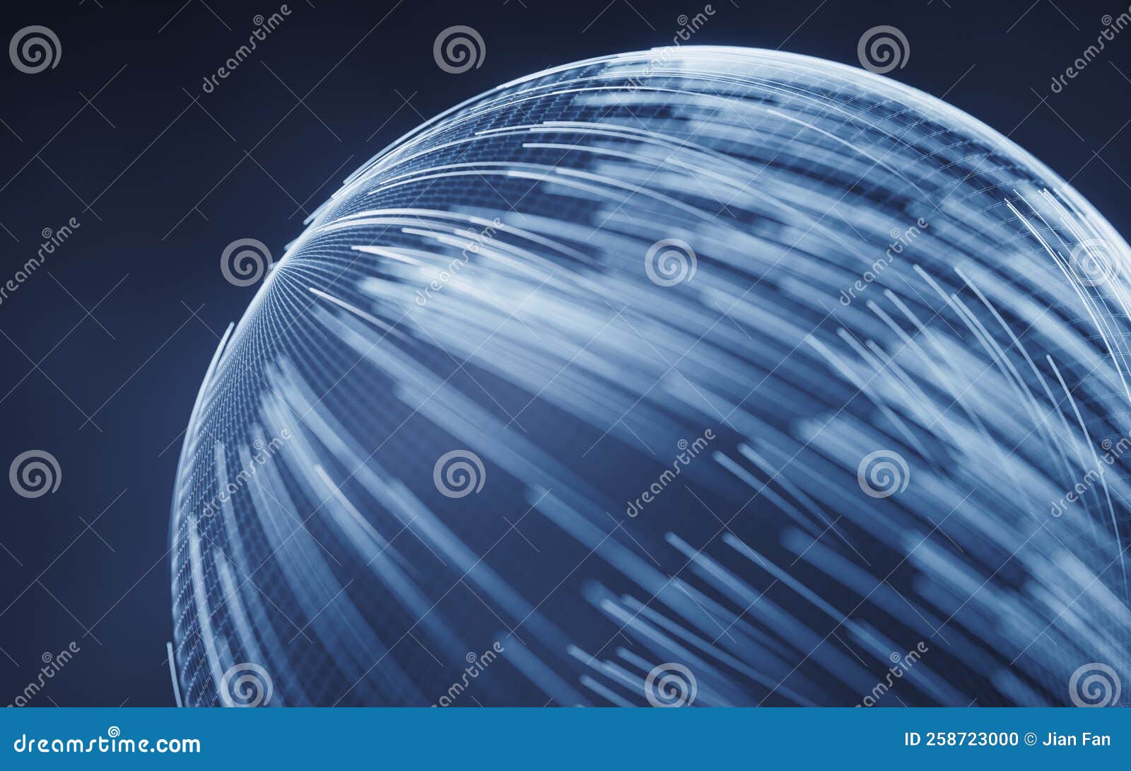 Digital Sphere with Glowing Lines Structure, 3d Rendering Stock ...