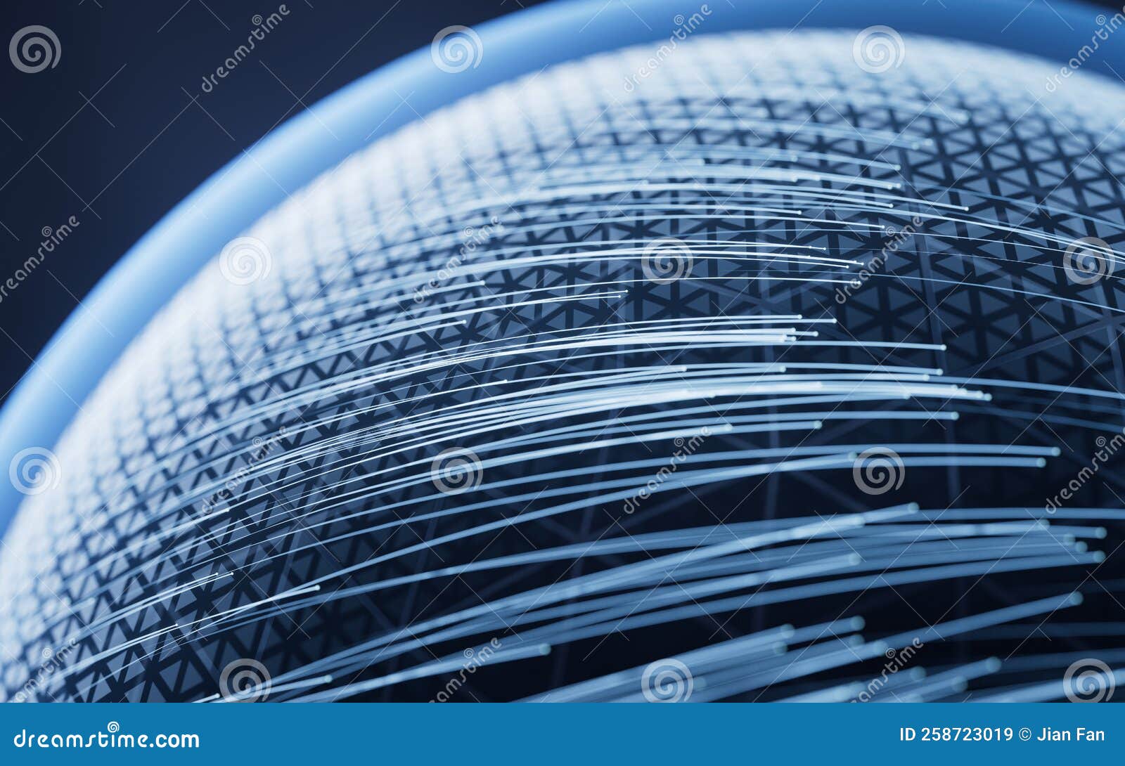 Digital Sphere with Glowing Lines Structure, 3d Rendering Stock ...