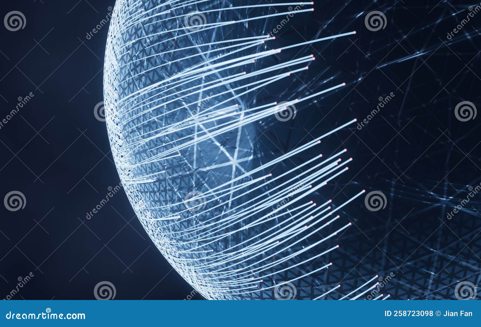 Digital Sphere with Glowing Lines Structure, 3d Rendering Stock ...