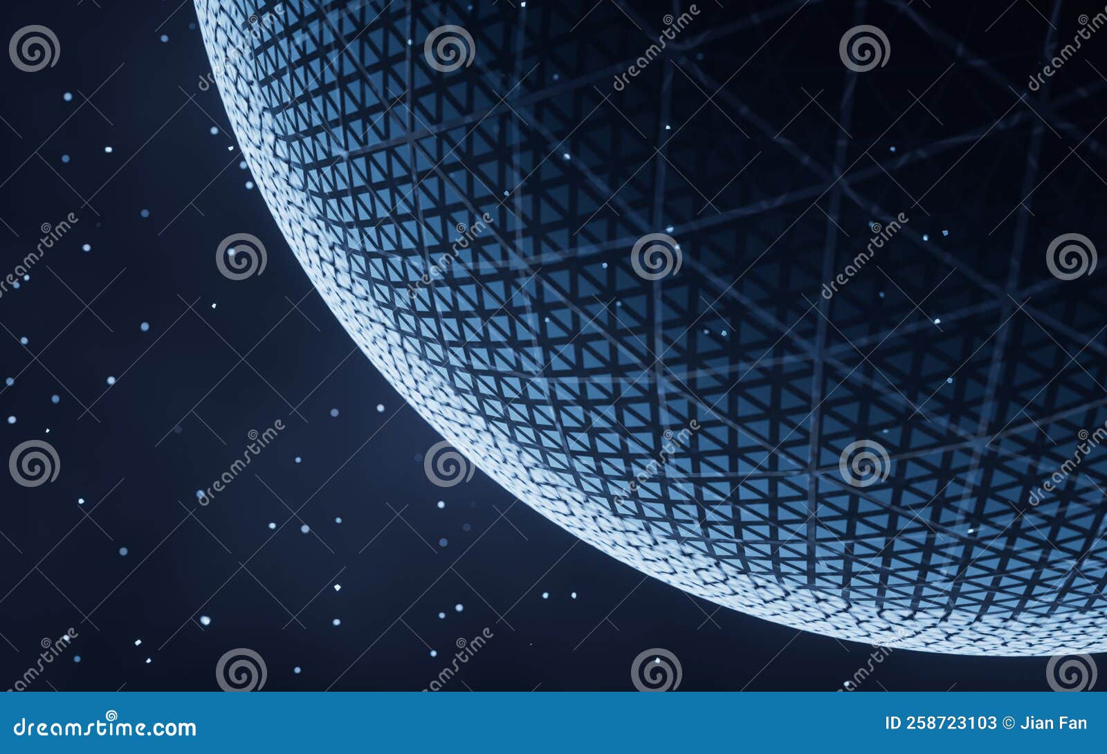 Digital Sphere with Glowing Lines Structure, 3d Rendering Stock ...