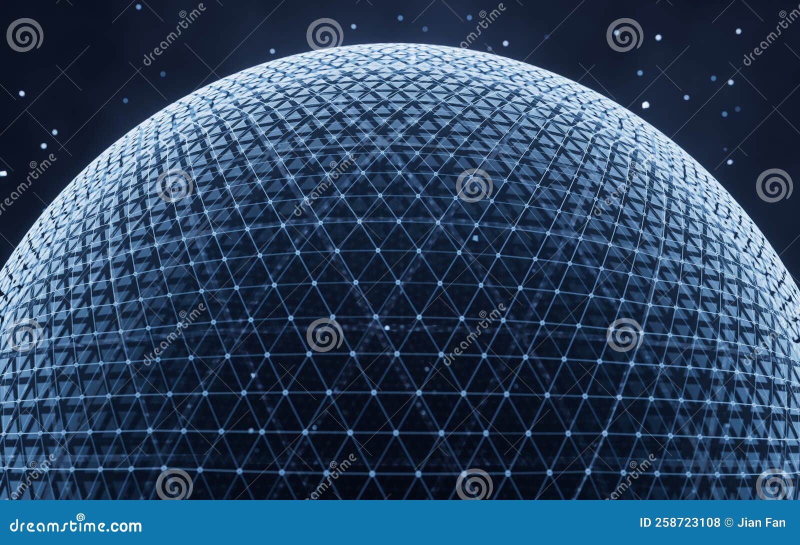 Digital Sphere with Glowing Lines Structure, 3d Rendering Stock ...