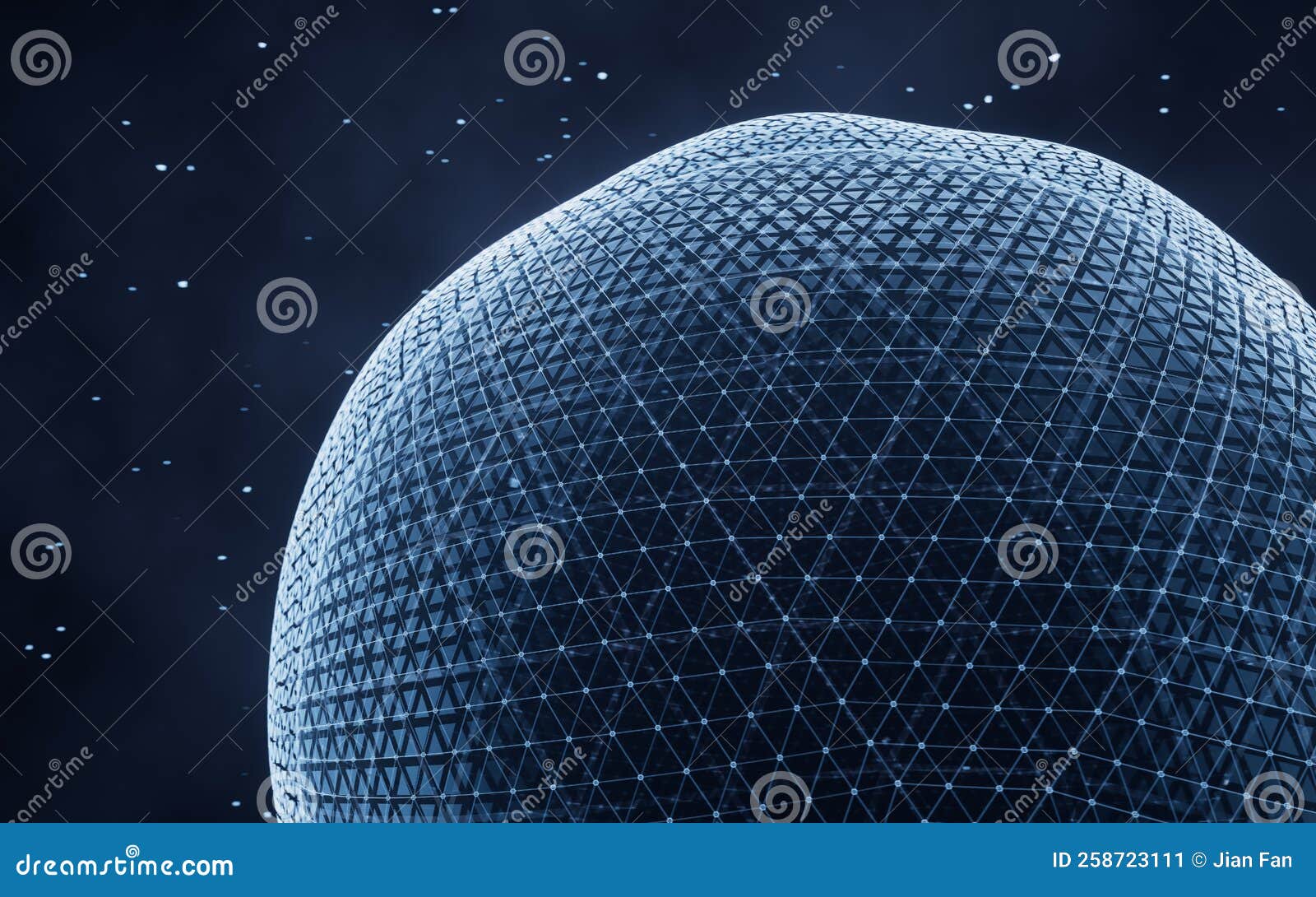 Digital Sphere with Glowing Lines Structure, 3d Rendering Stock ...