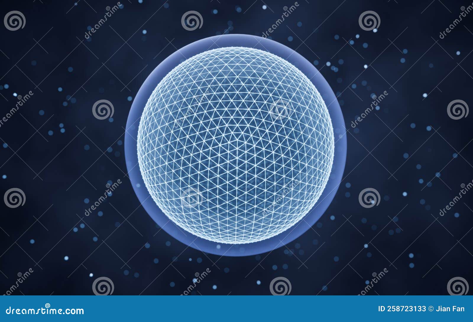 Digital Sphere with Glowing Lines Structure, 3d Rendering Stock ...