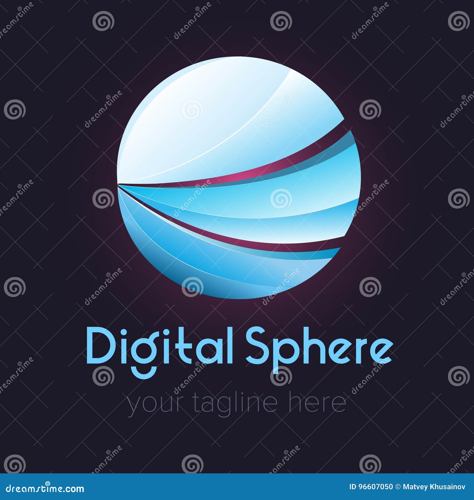 Digital Sphere Logotype stock vector. Illustration of sign - 96607050