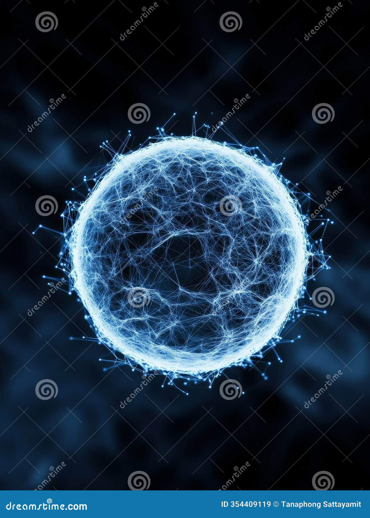 Digital Sphere Network Abstract Sphere Glowing Network Interconnected Nodes Digital Energy ...