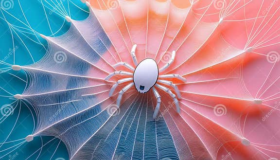 Digital Spider Web with a Search Engine Robot Navigating it ...