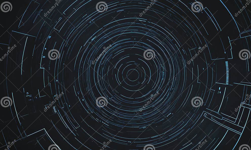Digital Spiral Pattern with Concentric Circles Varying Sizes, Creating ...