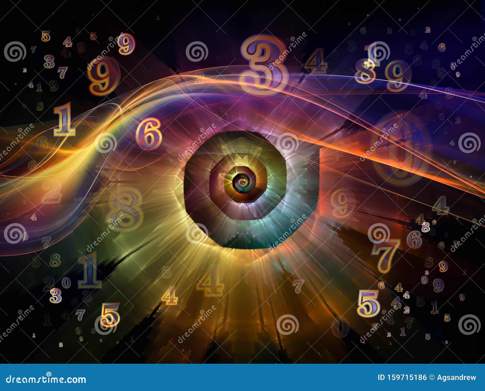 Digital Spiral Source stock illustration. Illustration of bright ...