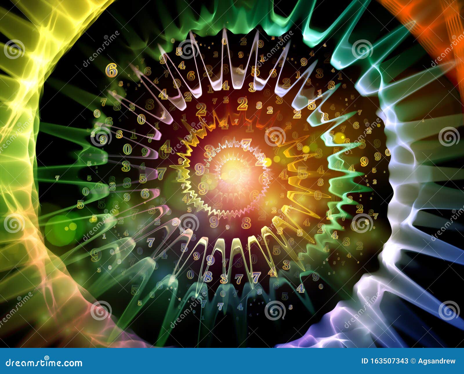 Digital Spiral Source stock illustration. Illustration of abstract ...