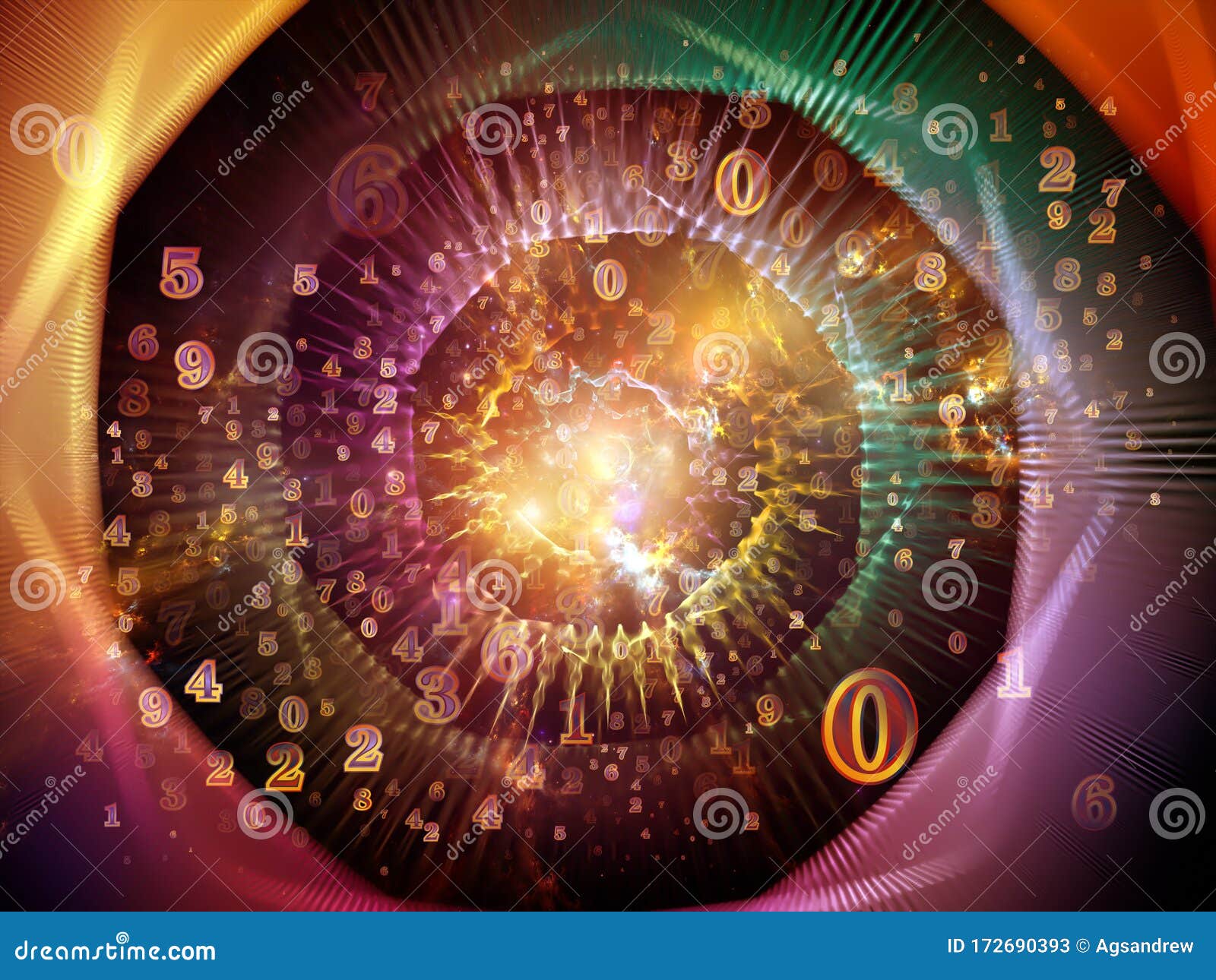 Digital Spiral Source stock illustration. Illustration of bright ...